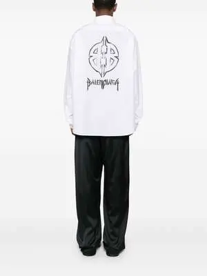 Balenciaga Button-down Collar Cotton Shirt - White