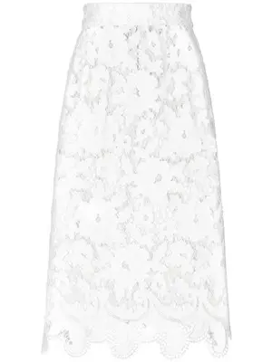 Dolce & Gabbana Floral-embroidered Open-work Skirt