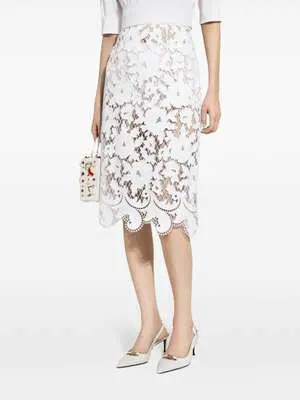 Dolce & Gabbana Floral-embroidered Open-work Skirt