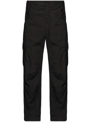 Dolce & Gabbana Logo-appliqué Cotton Cargo Trousers - Black