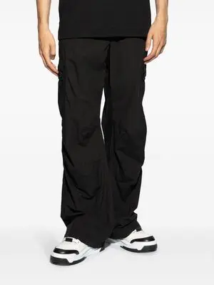 Dolce & Gabbana Logo-appliqué Cotton Cargo Trousers - Black