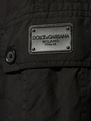 Dolce & Gabbana Logo-appliqué Cotton Cargo Trousers - Black