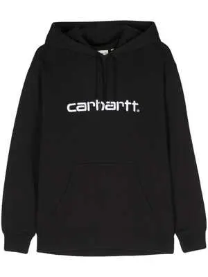 Carhartt Work In Progress Embroidered-logo Hoodie - Black