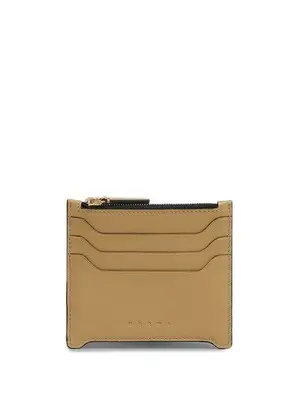Marni Small Zipped Leather Card Case - Neutrals