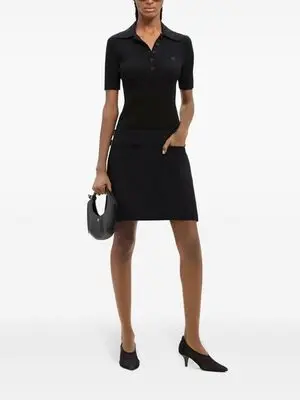 COURREGES Buckled Wool Miniskirt