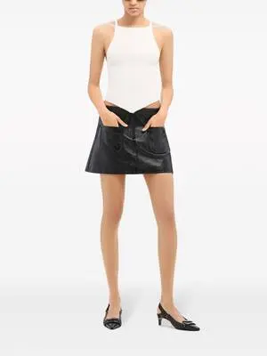 COURREGES A-line Coated Miniskirt