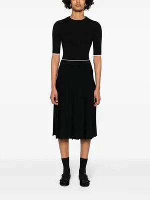 Thom Browne Contrasting-trim Ribbed Jumper - Black