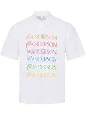 JW Anderson Logo-print Cotton Polo Shirt - White
