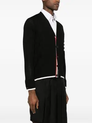 Thom Browne Fine Merino Wool 4-bar Relaxed Fit Cardigan