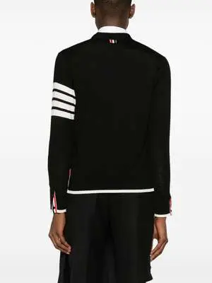 Thom Browne Fine Merino Wool 4-bar Relaxed Fit Cardigan
