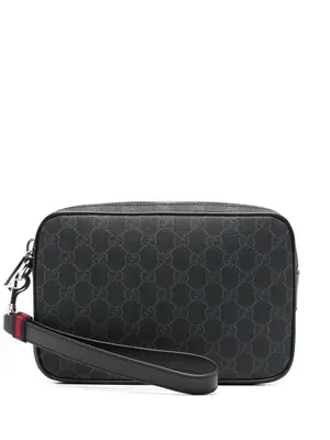 Gucci Gg Supreme Canvas Clutch - Black