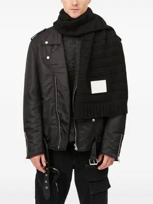 MAISON MARGIELA Knitted Wool Blend Scarf - Black