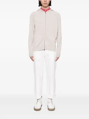 John Smedley Merino Zipped Hoodie - Neutrals