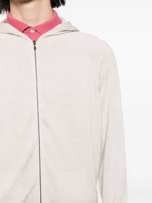 John Smedley Merino Zipped Hoodie - Neutrals