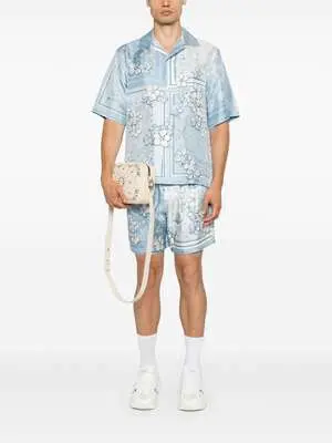Amiri Bandana Floral Silk Shorts