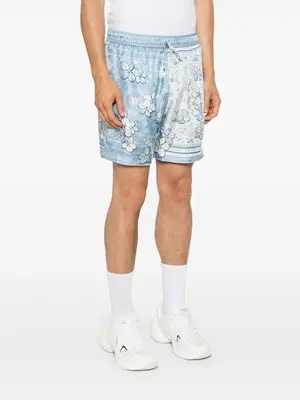Amiri Bandana Floral Silk Shorts
