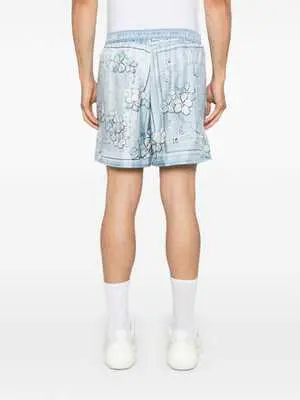Amiri Bandana Floral Silk Shorts