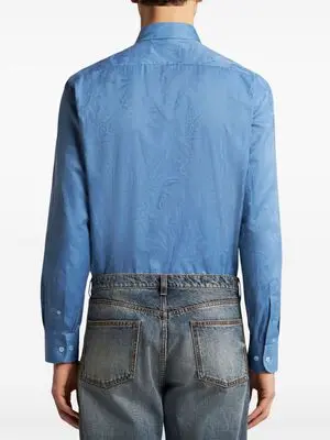 Etro Jacquard-print Cotton Shirt - Blue