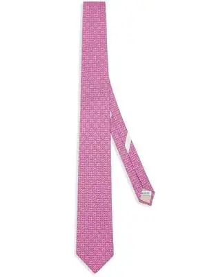 FERRAGAMO Gancini-pattern Silk Tie