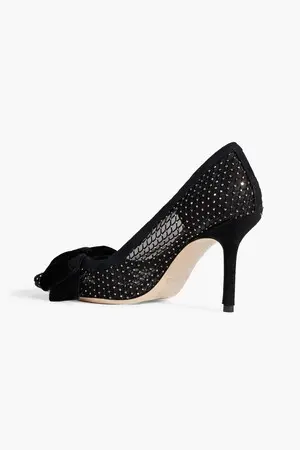 JIMMY CHOO Flaca 50 Crystalembellished Mesh Pumps