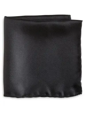 OAK HILL PREMIUM BY DXL Big & Tall Silk Pocket Square Black