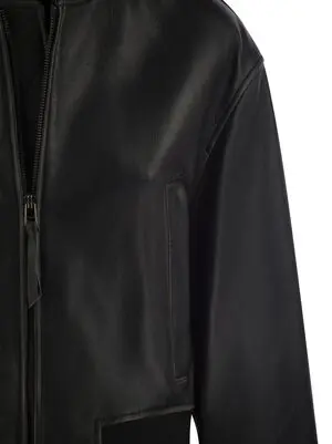 Max Mara Hiltex Nappa Leather Bomber Jacket