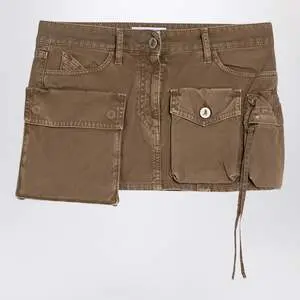 Attico Cargo Mini Skirt - Brown