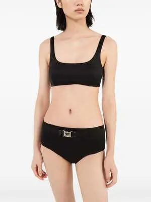 Prada Interlock-weave Square-neck Bikini Top