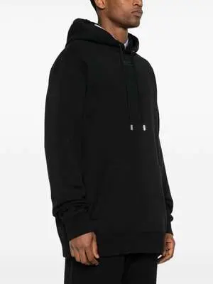 LANVIN Embroidered Logo Cotton Hoodie - Black