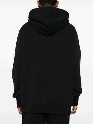 LANVIN Embroidered Logo Cotton Hoodie - Black