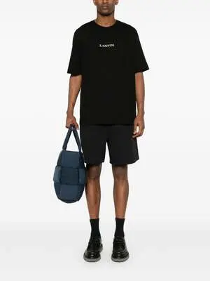 LANVIN Logo-embroidered Cotton T-shirt - Black