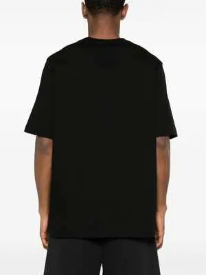 LANVIN Logo-embroidered Cotton T-shirt - Black