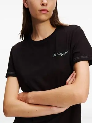 Karl Lagerfeld Logo-embroidered T-shirt