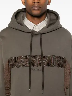 LANVIN Logo-embroidered Cotton Hoodie