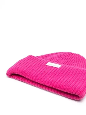 NINE:INTHE:MORNING Ribbed-knit Logo-patch Beanie