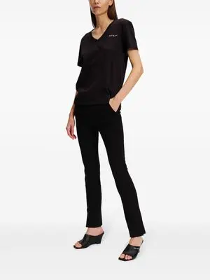 Karl Lagerfeld Signature V-neck T-shirt - Black