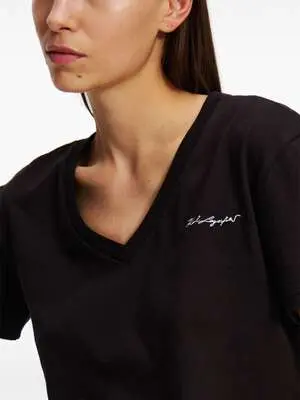 Karl Lagerfeld Signature V-neck T-shirt - Black