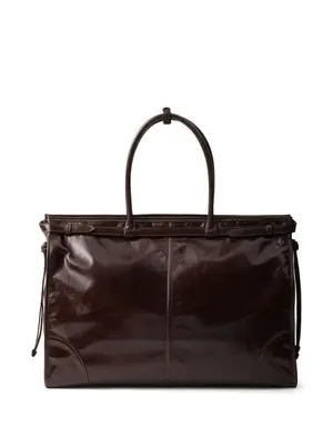 Prada Bonnie Leather Tote Bag - Brown
