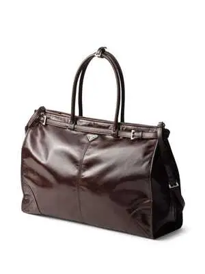 Prada Bonnie Leather Tote Bag - Brown