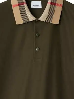 Burberry Checkered-collar Cotton Polo Shirt - Green