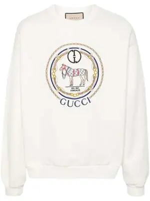 Gucci Gg-embroidered Cotton Sweatshirt