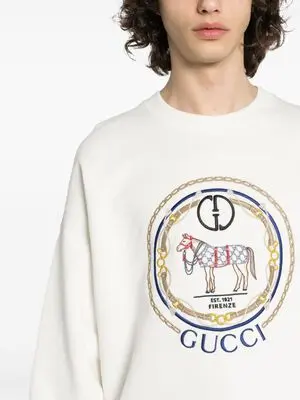 Gucci Gg-embroidered Cotton Sweatshirt