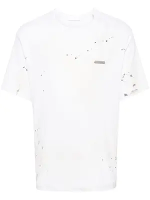 Helmut Lang Paint-splatter Cotton T-shirt - White