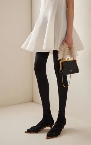 Khaite Lilith Small Shearling-trimmed Leather Bag
