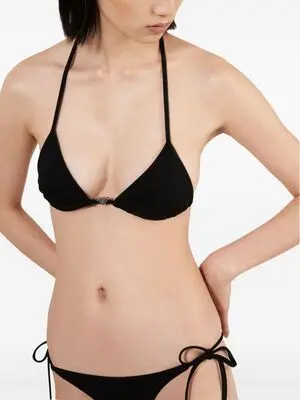 Prada Triangle-cup Halterneck Bikini Top - Black