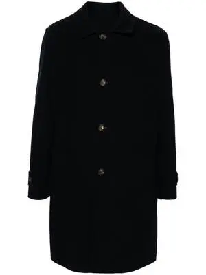 Eleventy Single-breasted Reversible Wool Coat