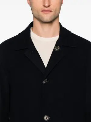 Eleventy Single-breasted Reversible Wool Coat