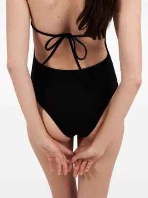 Prada Triangle-logo Open-back Swimsuit