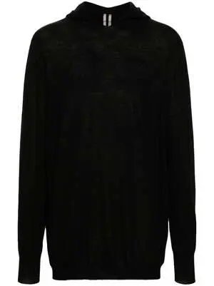 Rick Owens Fine-knit Hooded Jumper