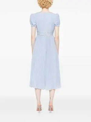 SELF-PORTRAIT Pleated Chiffon Midi Dress